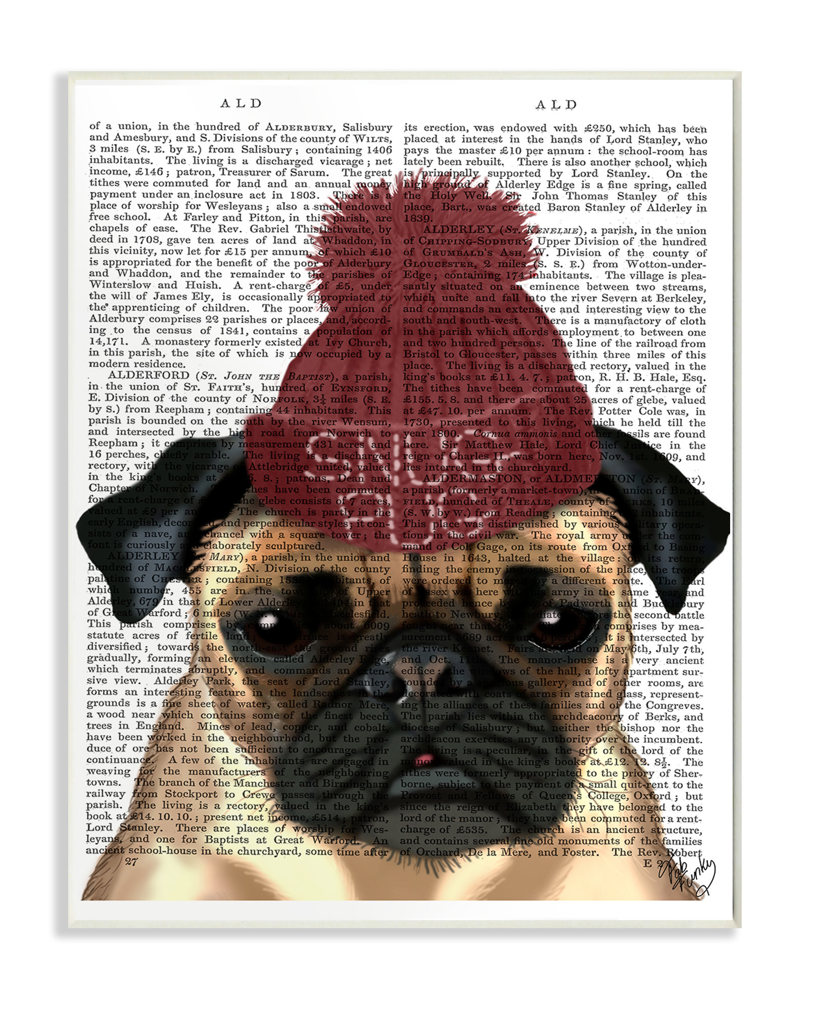 Stupell Industries 'Snug Pug' Textual Art Graphic Art Print - Wayfair ...