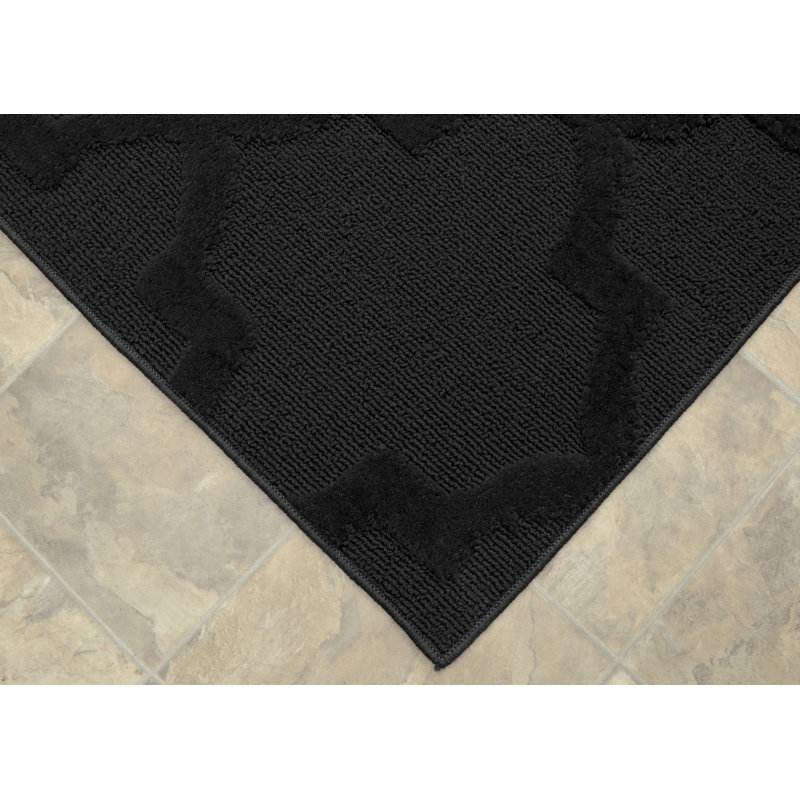 Winston Porter Nasturtium Performance Black Rug & Reviews | Wayfair