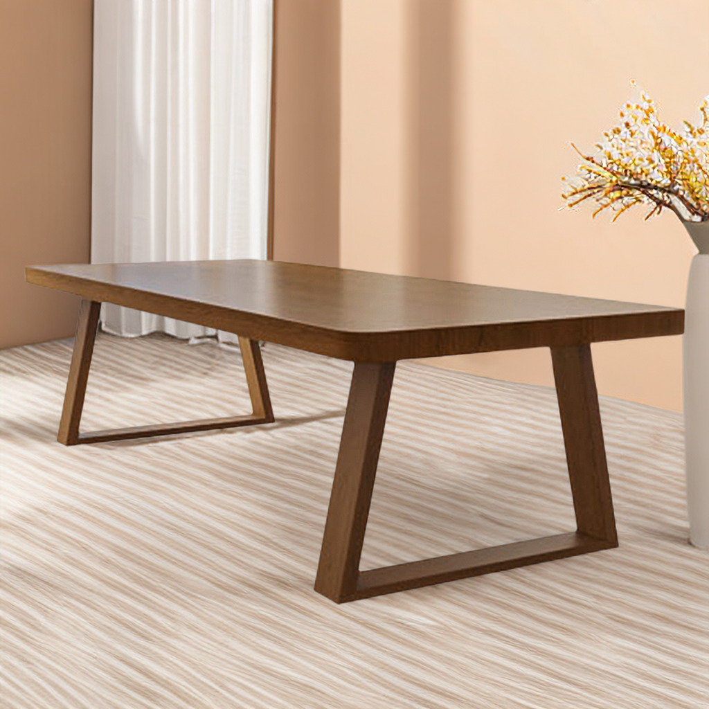 Hokku Designs Brown Rectangular Solid Wood Dining Table | Wayfair