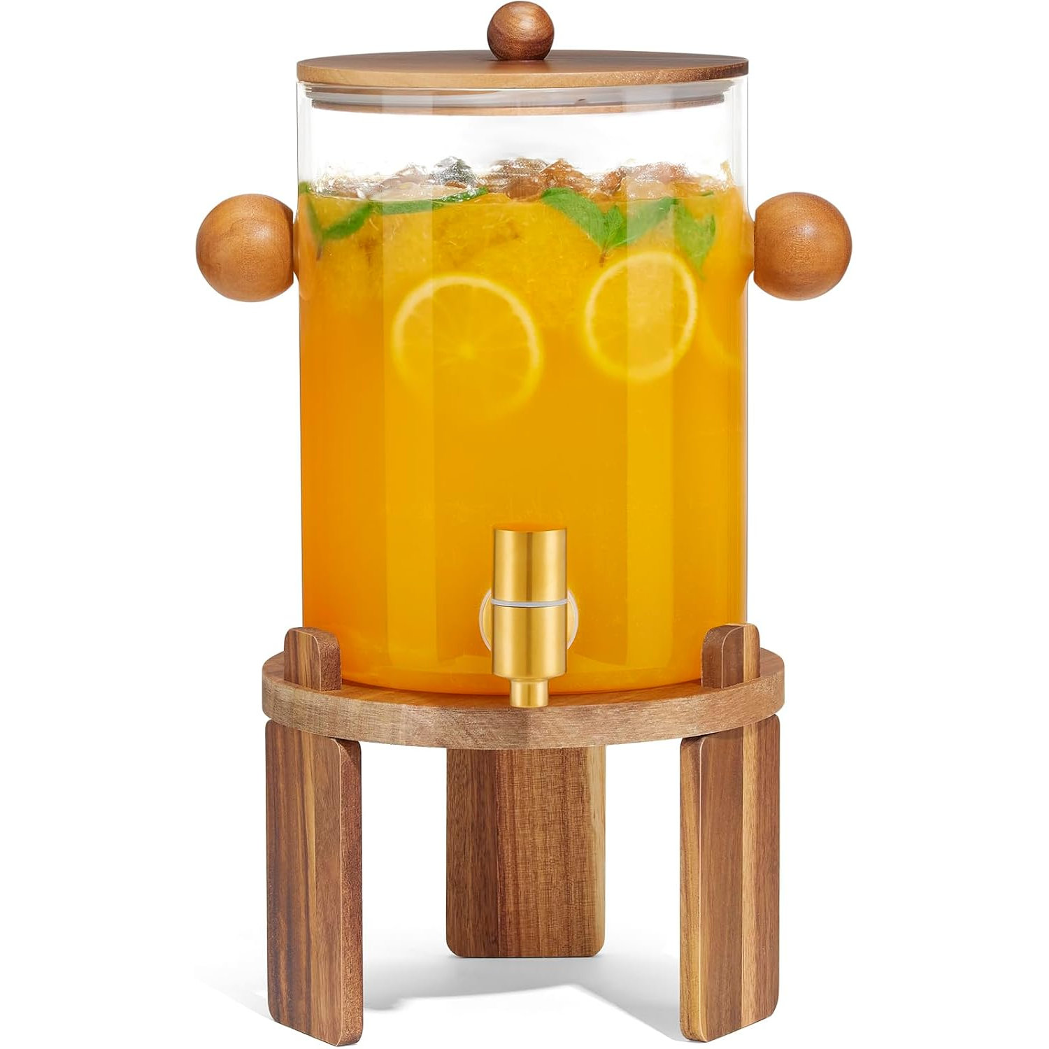 Prep & Savour 1 Gallon Glass Drink Dispensers For Fridge,Ice Beverage ...