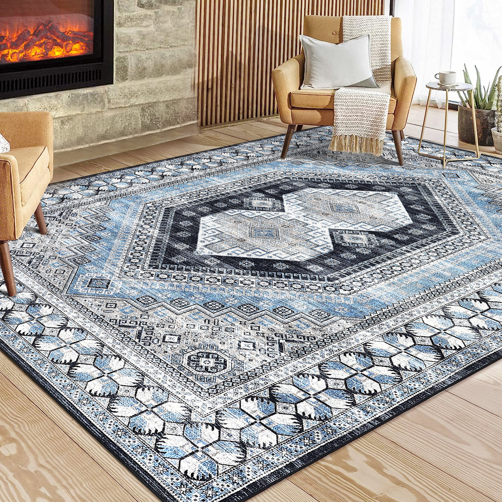 Dakota Fields Dallanara Area Rug with Non-Slip Backing | Wayfair