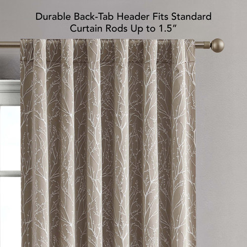 Everly Quinn Marybel Jacquard Blackout Thermal Back Tab/Rod Pocket ...