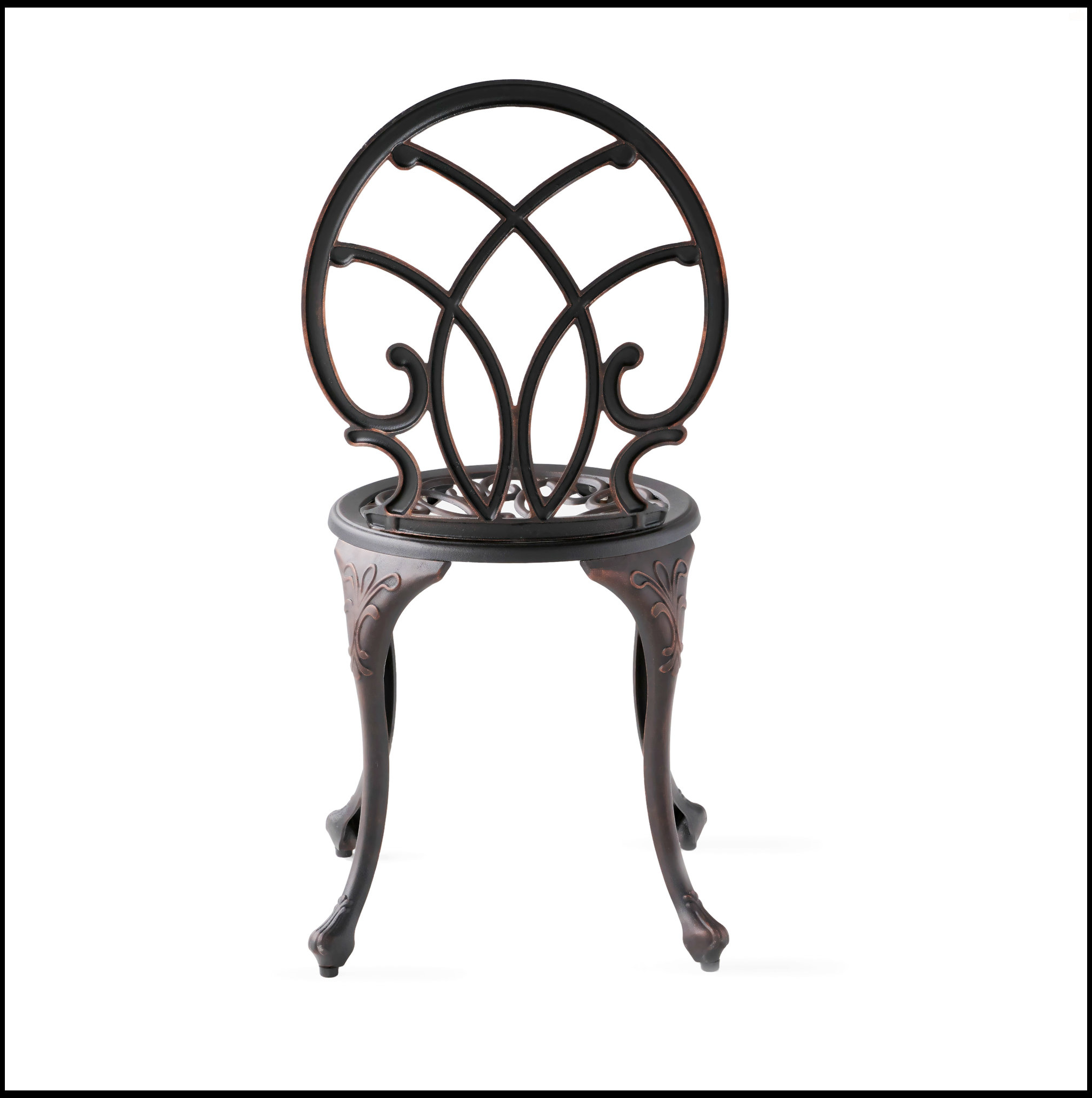 World Menagerie Charming Cast Aluminum Bistro Set For Intimate Outdoor ...
