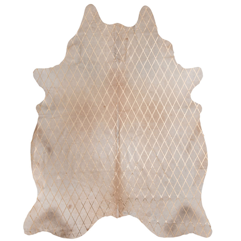 Art Hide Arlequin Cowhide Beige/Copper Area Rug - Wayfair Canada