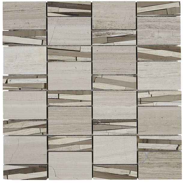 Daltile Stone Mosaics 12" x 12" Natural Stone Field Tile in Crema ...
