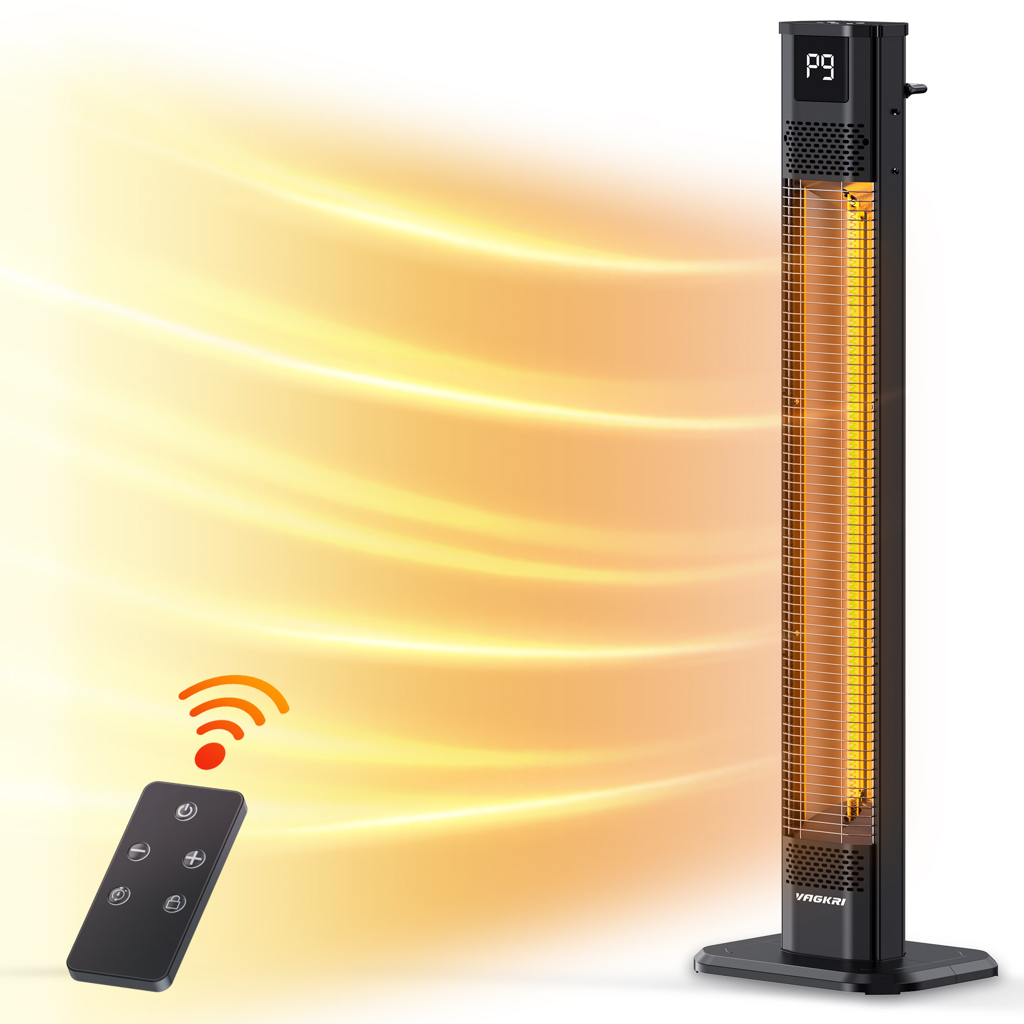 OLDKEN 42inch 1500W Tower Heater Infrared Heater Standing Patio Heater ...