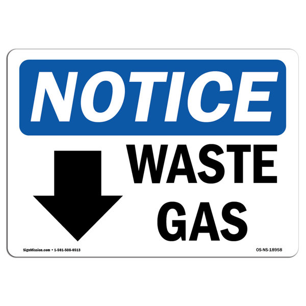 SignMission Osha Notice Waste Gas Sign with Symbol | Wayfair