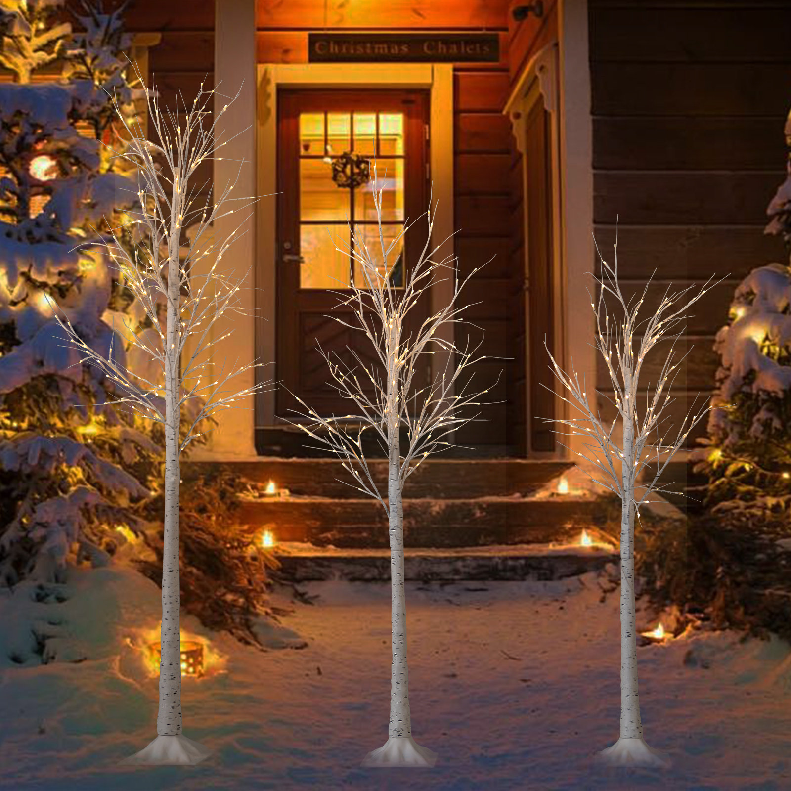 The Holiday Aisle® 3 Pieces Set Led Lighted Trees & Branches | Wayfair