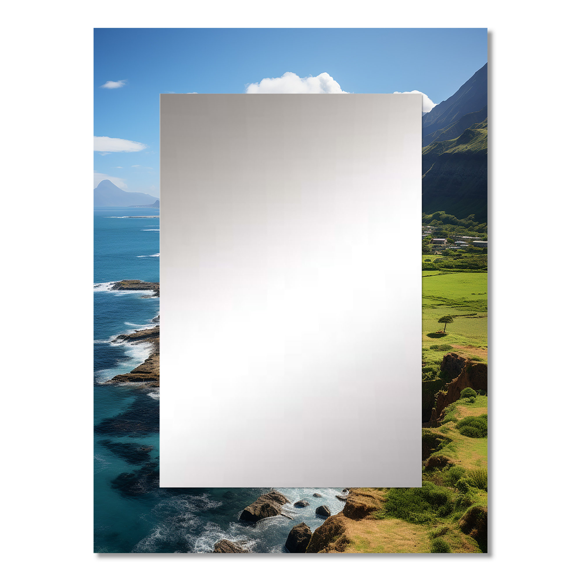 Dakota Fields Hawaii Landscape II - Hawaii Mirror, Teal Decorative Wall ...
