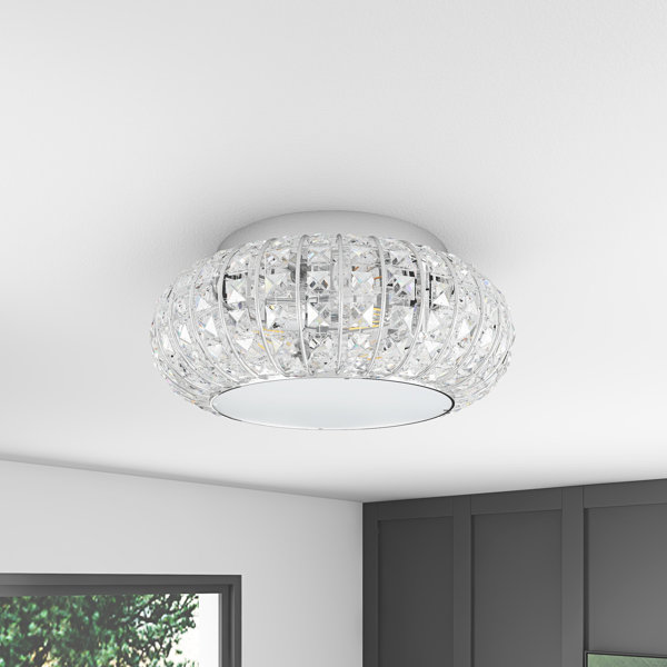 Willa Arlo Interiors 3-Light Modern Crystal Ceiling Light Fixture Flush ...