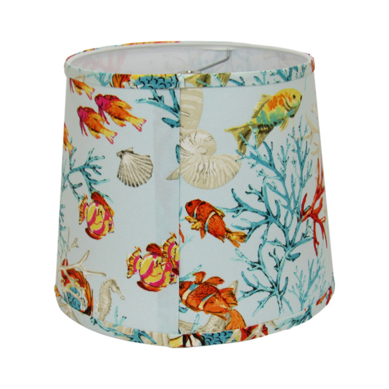 Dovecove Coastal Coral & Seashell Drum Lamp Shade – Ocean Marine Life ...