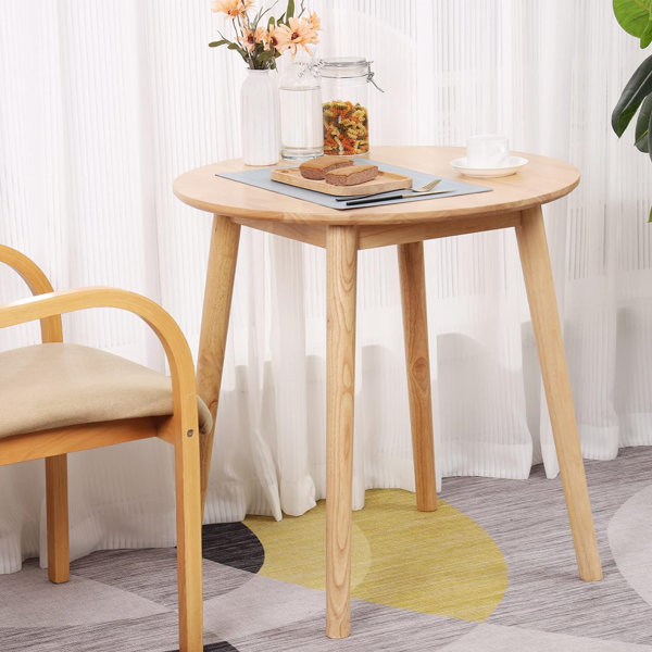 Co-t 28.3" Small Round Dining Table For 2, Wooden Kitchen Dinner Table ...