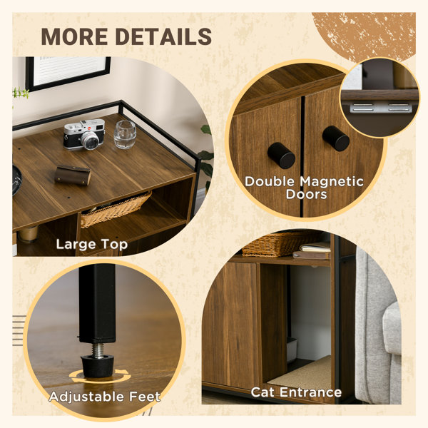 Archie & Oscar™ Brough Hidden Cat Litter Box Enclosure With Scratching ...