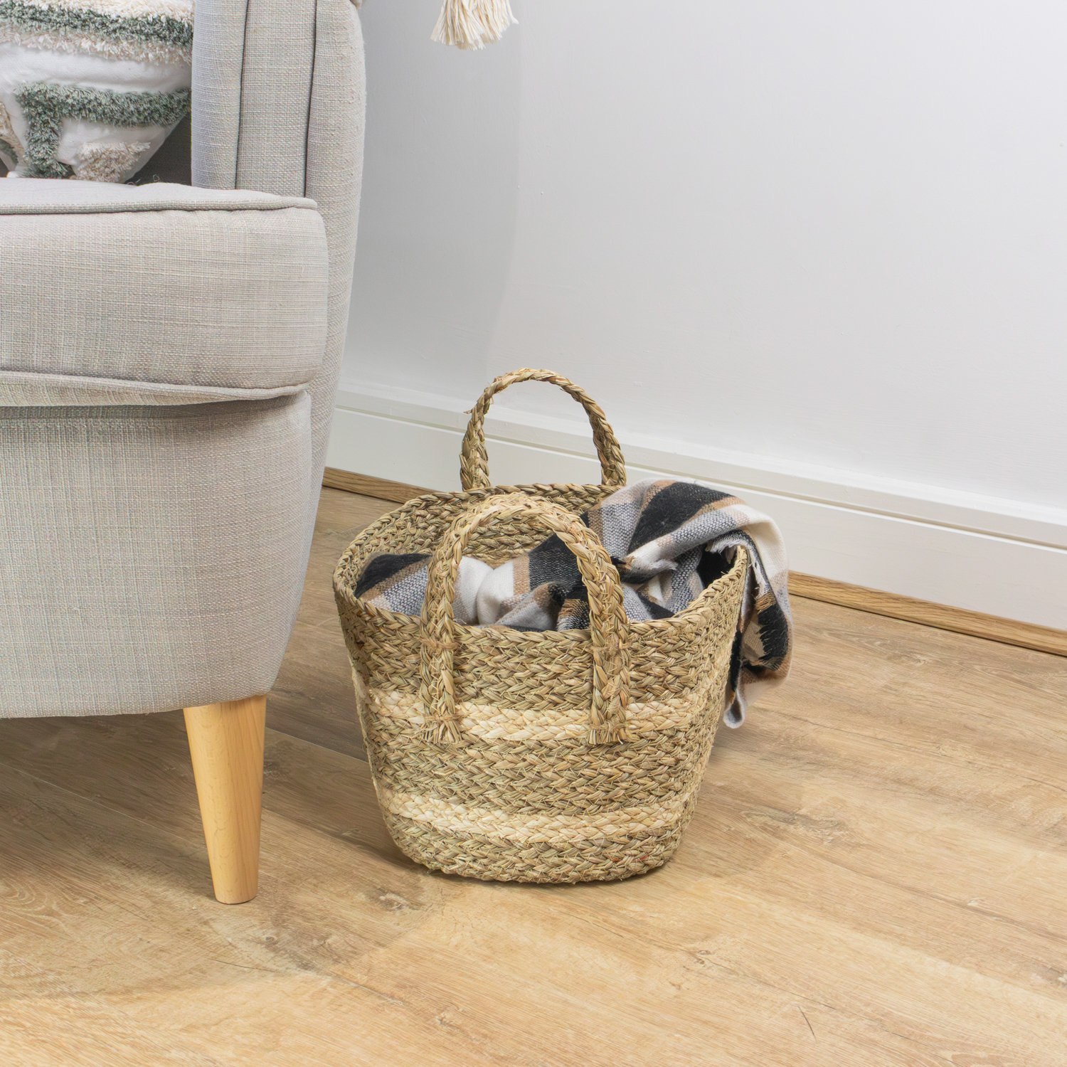 Bloomsbury Market Palma Large Natural Rectangular Storage Baskets, Home ...