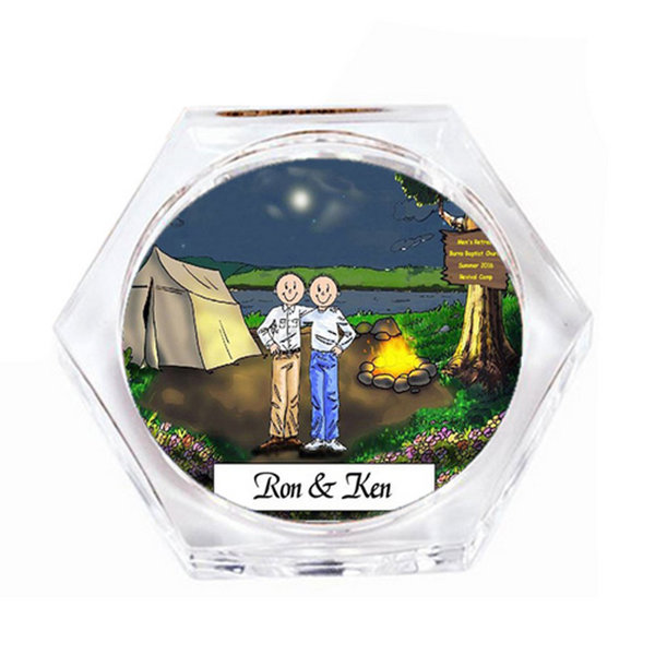 Printed Perfection Personalized Camping Friends - Male & Male Drink ...