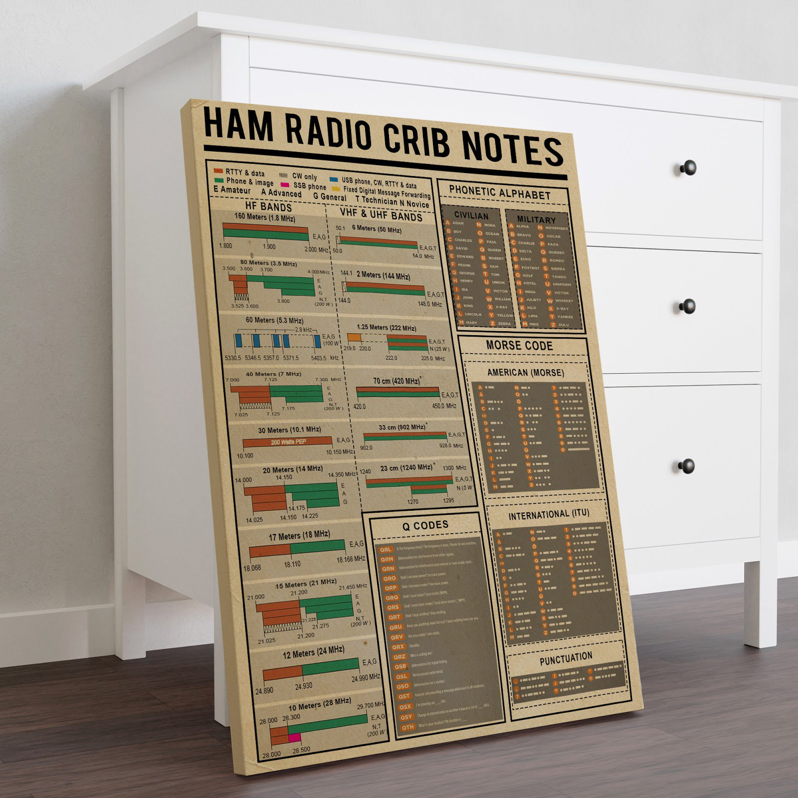 Red Barrel Studio® Ham Radio Crib Notes Gallery Wrapped Canvas - Signs ...