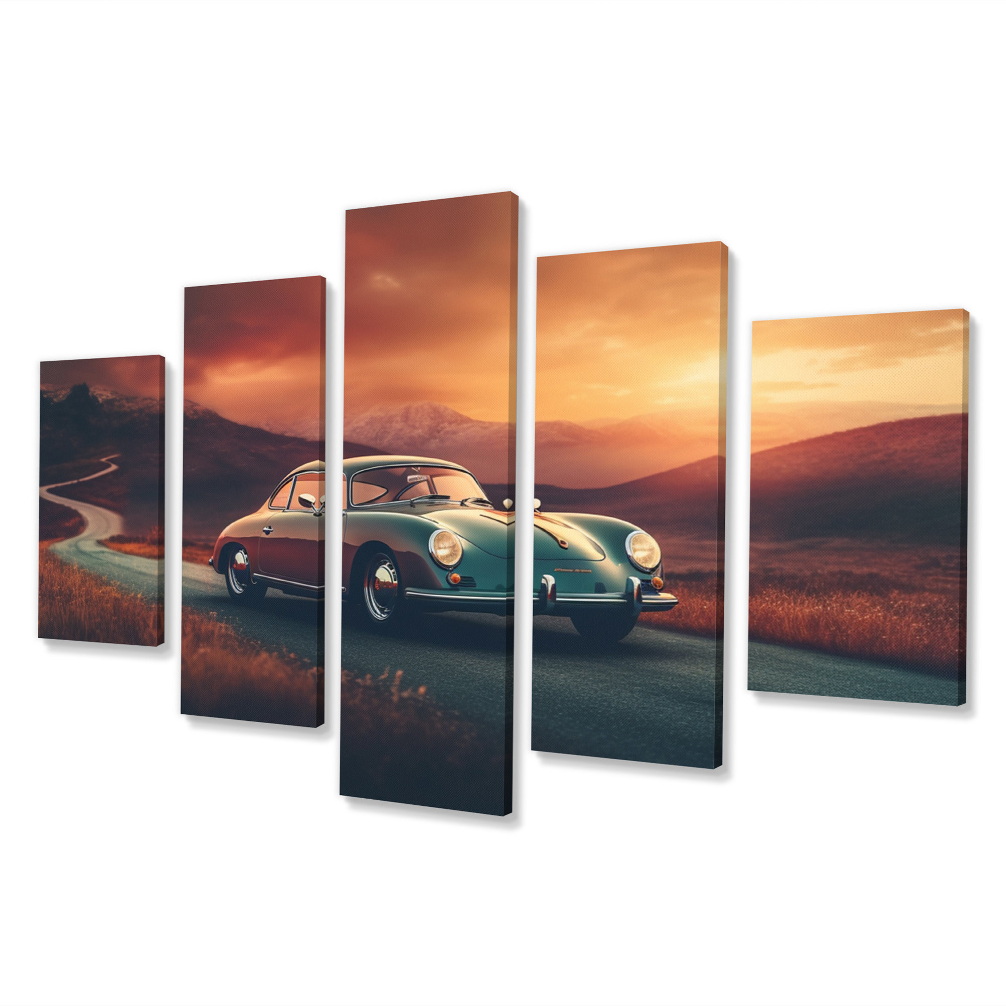 Ebern Designs Classic German Car Scenery I - Retro Car Canvas Art Print ...