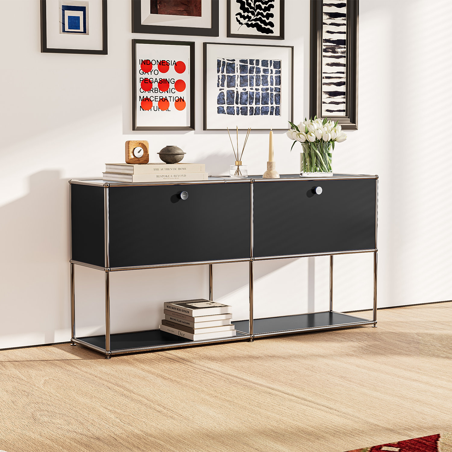 The Twillery Co.® Woen Modern Storage Cabinet, Free-Standing Storge ...