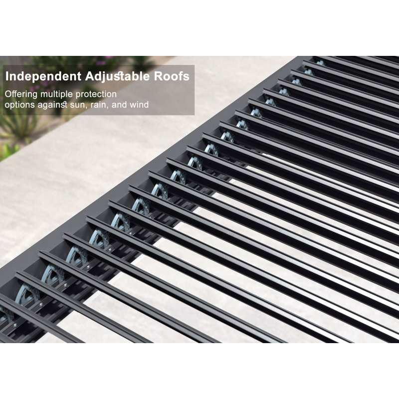 Purple Leaf Led Louvered Pergola Full Aluminum Frame And Adjustable ...