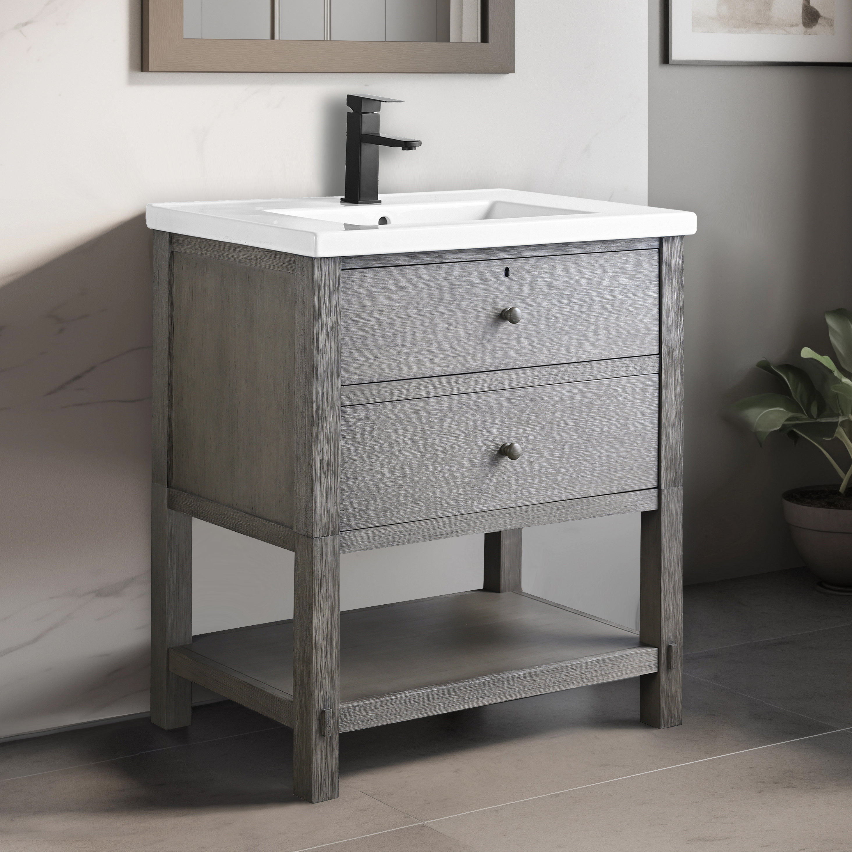 Winston Porter Desheila 30 Free Standing Single Bathroom Vanity With