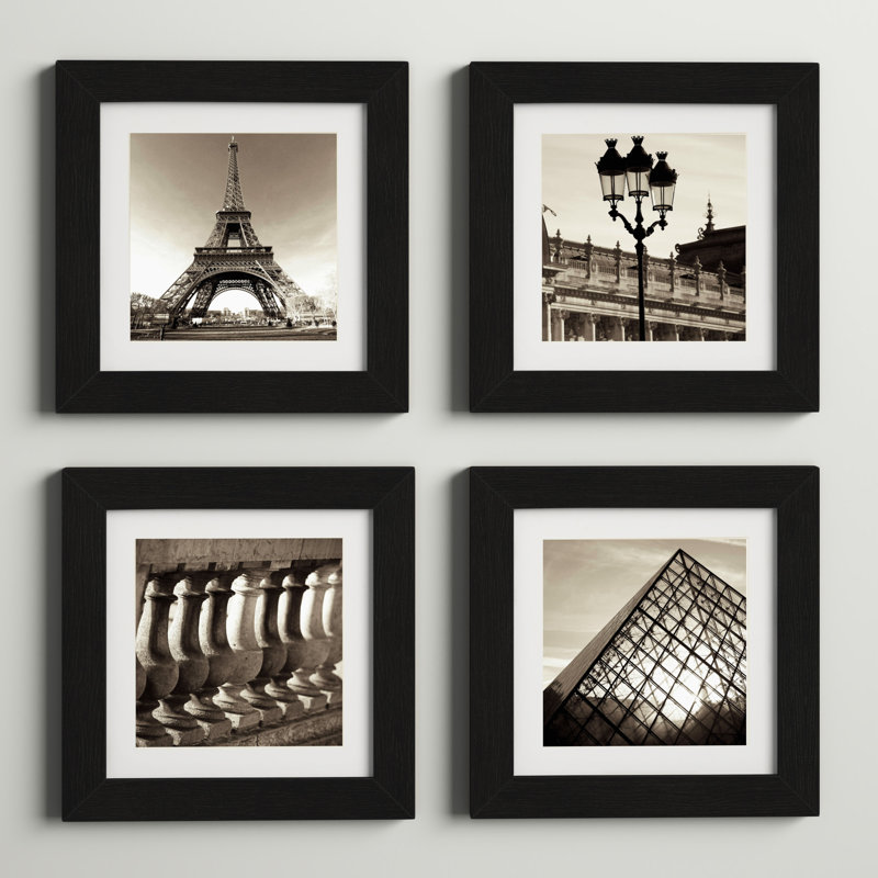 Charlton Home® Vintage Paris by Neeva Kedem - 4 Piece Picture Frame ...