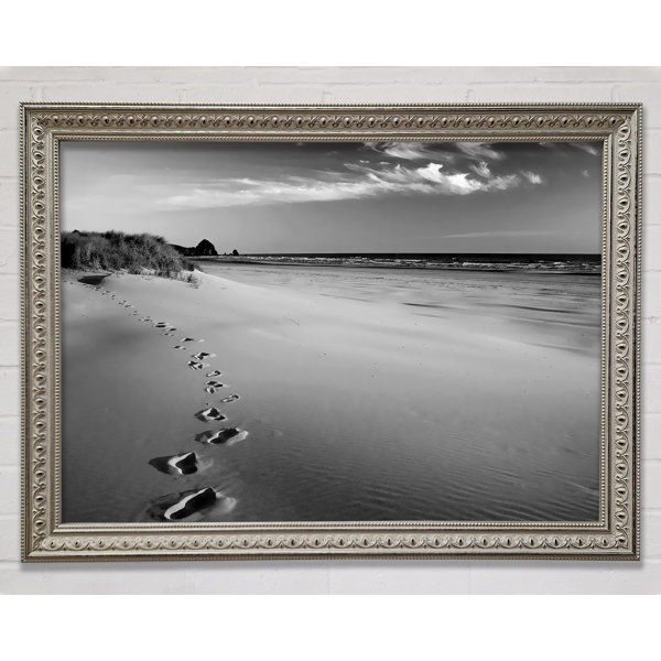 Highland Dunes Footprints B N W Framed Print | Wayfair.co.uk