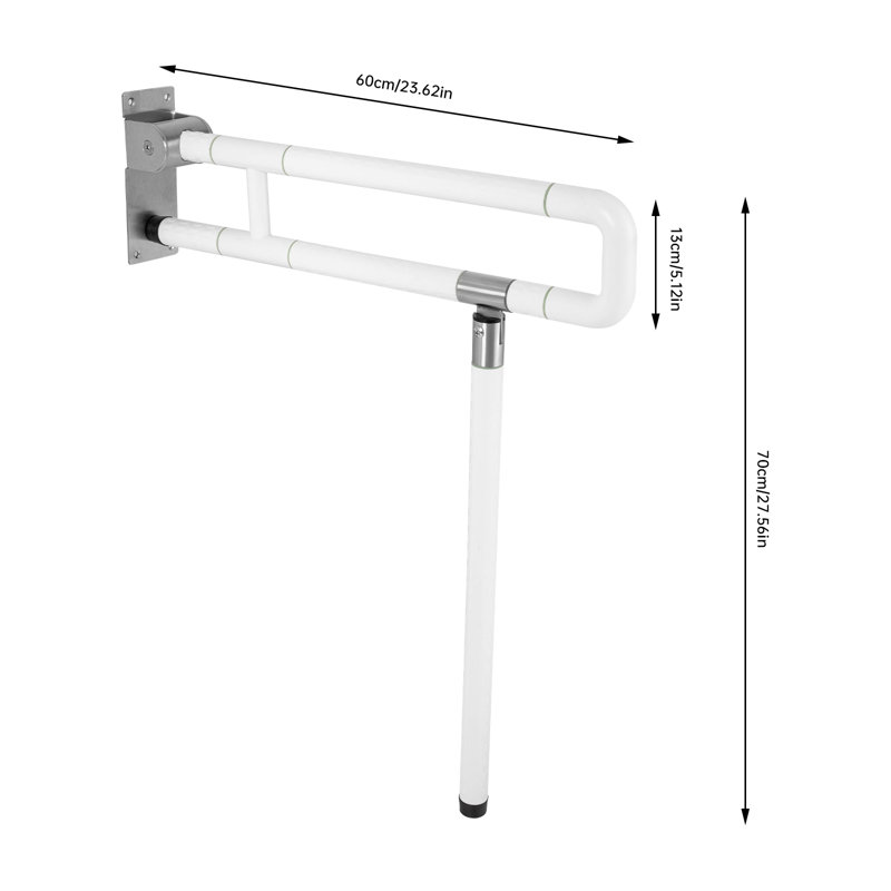 JOYDING 23.6" Toilet Grab Bar Foldable Drop Down Toilet Safety Rails ...