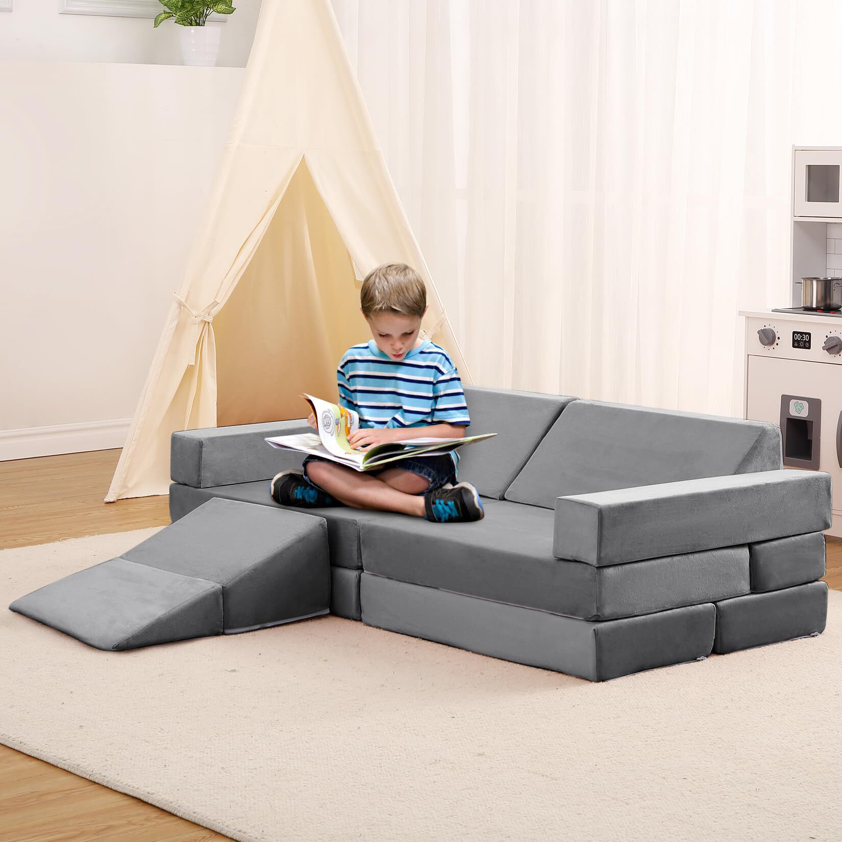 Isabelle & Max™ Nugget Couch 12Pcs Kids Couch For Playroom | Wayfair