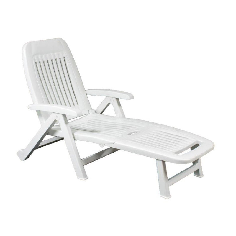 Rosalind Wheeler Adar Folding Sunbed with Wheels & Reclining Back Rest ...