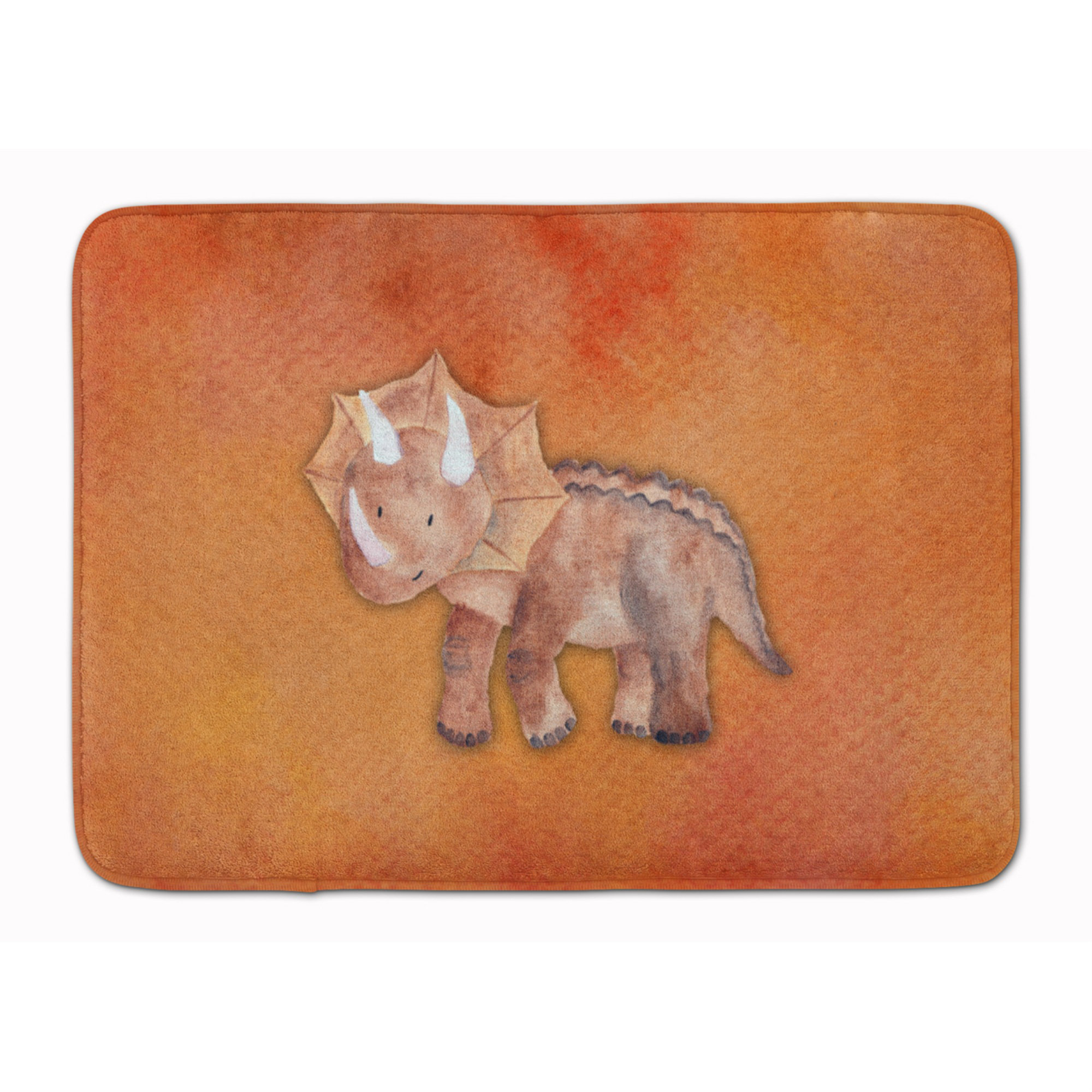 Zoomie Kids Derek Triceratops Watercolor Memory Foam Bath Rug | Wayfair