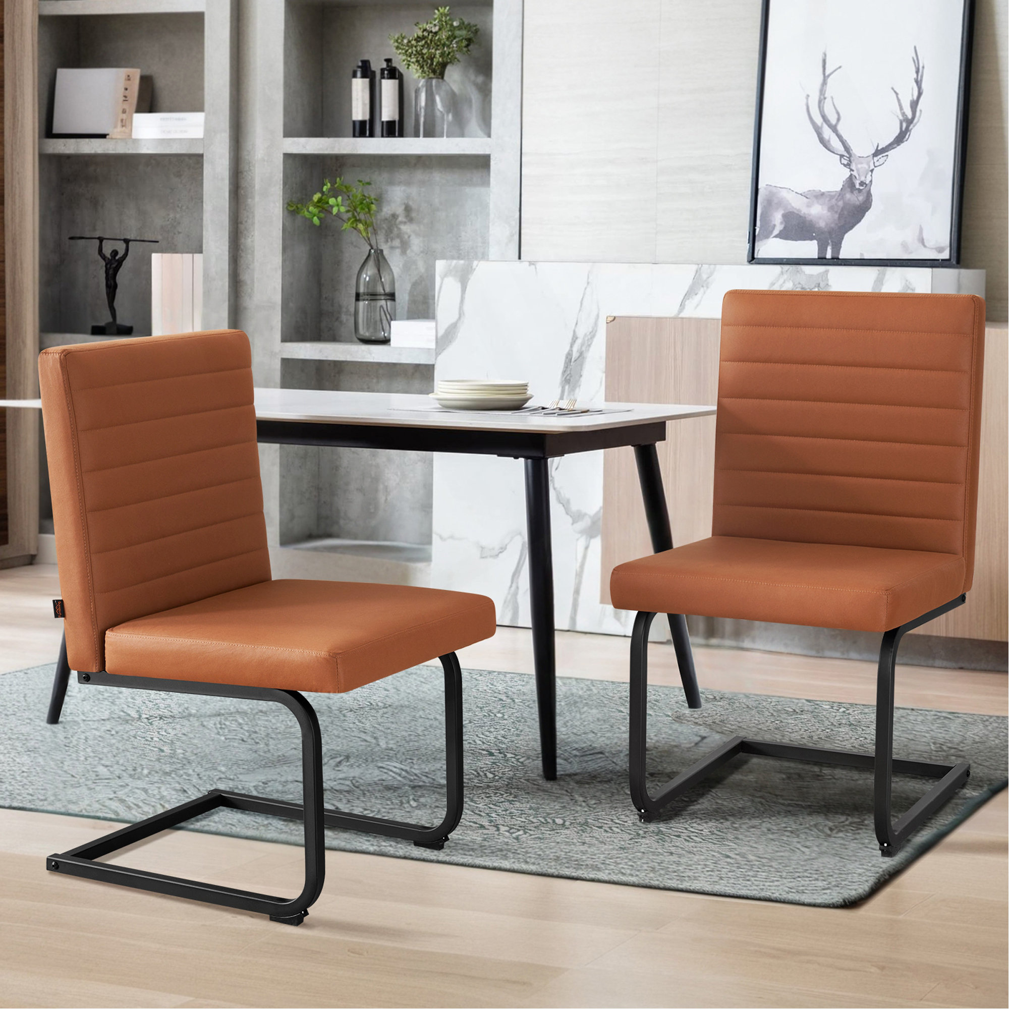 George Oliver Dining Chairs Set Of 2, Upholstered Kitchen Chairs With ...