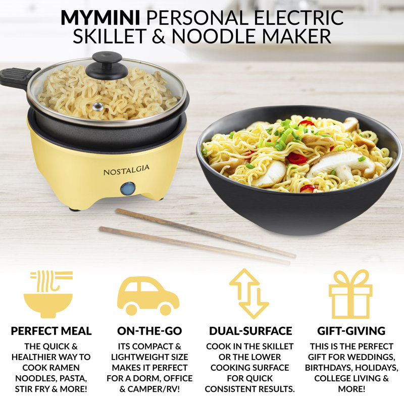 Nostalgia MyMini Personal Electric Skillet & Rapid Noodle Maker ...