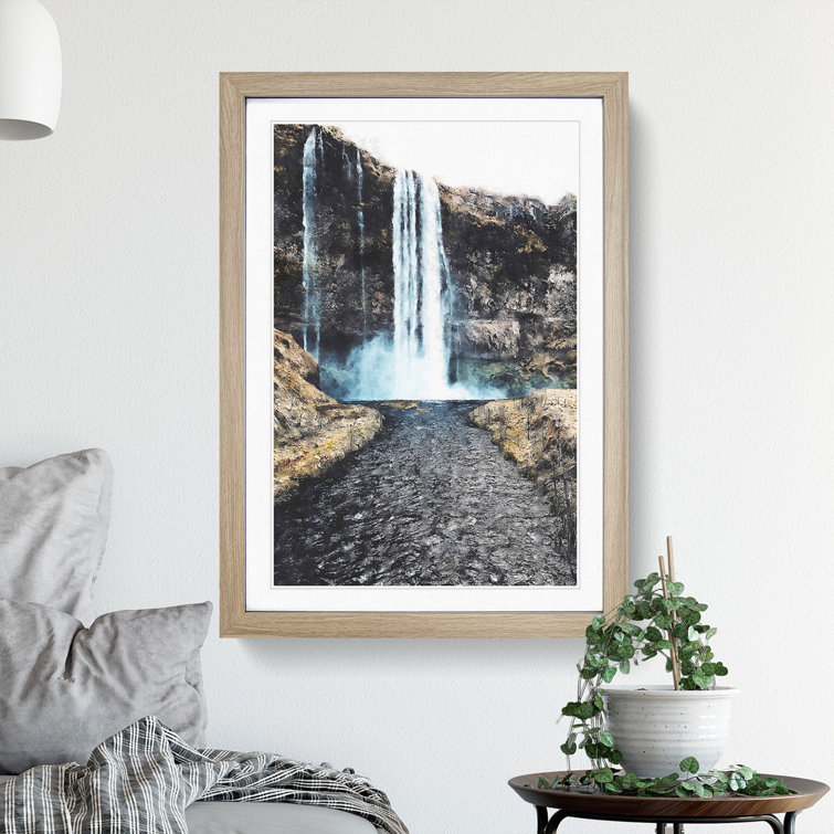 East Urban Home Path to a Waterfall in Iceland - Picture Frame Painting ...