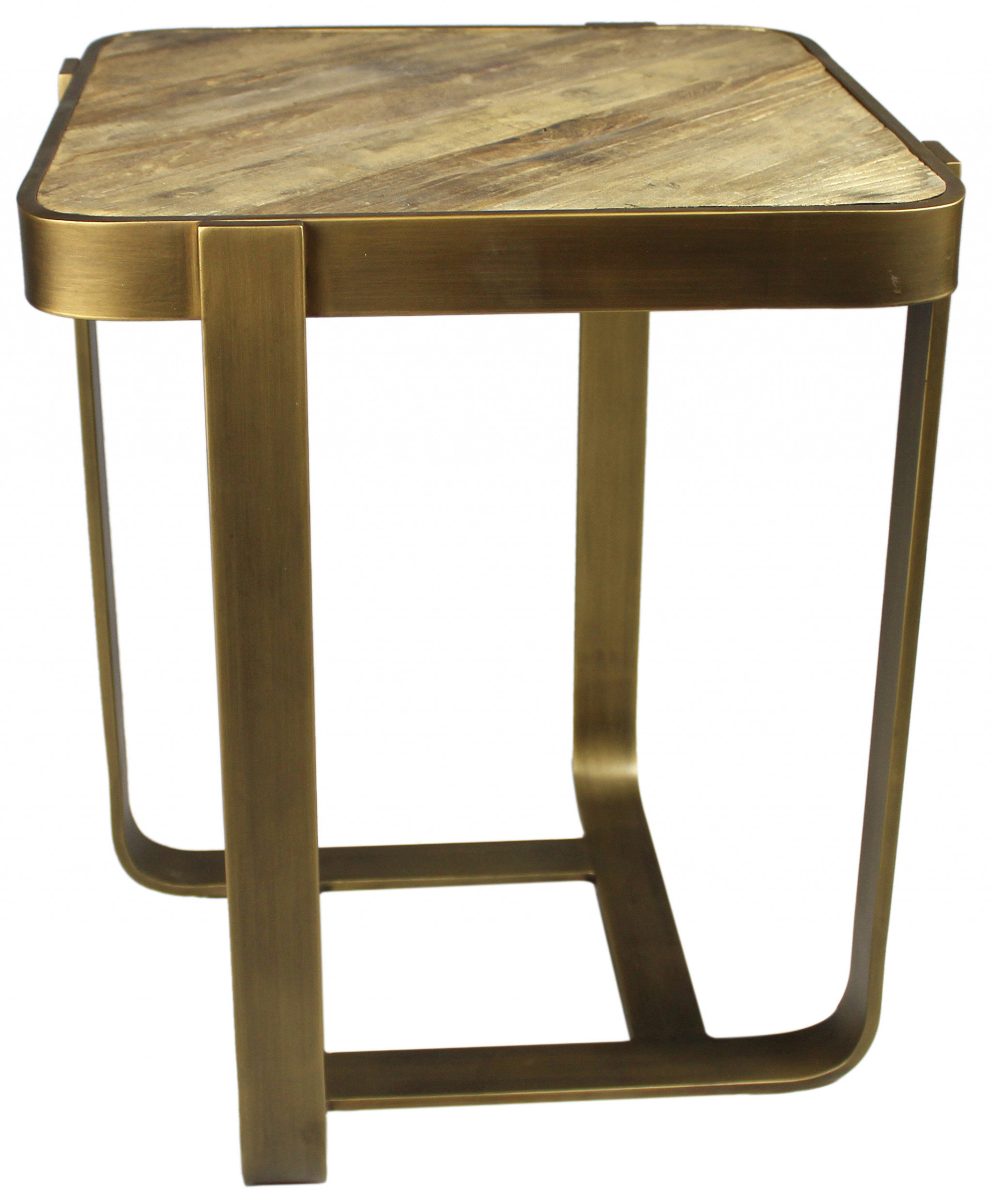 HomeRoots Solid Wood And Iron Square End Table - Wayfair Canada