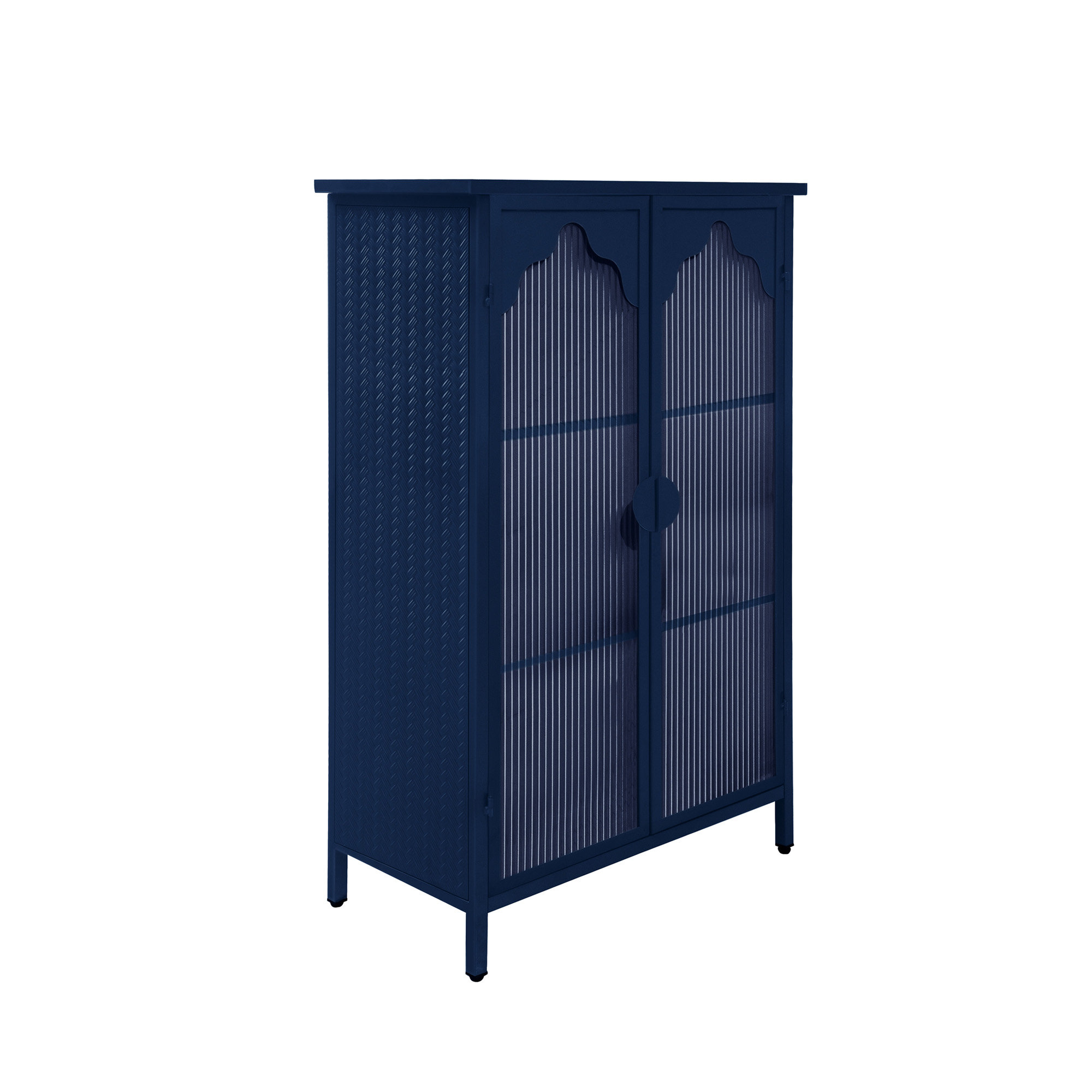 Lark Manor™ 2 Doors Metal Storage Cabinet,Display Cabinet with Glass ...