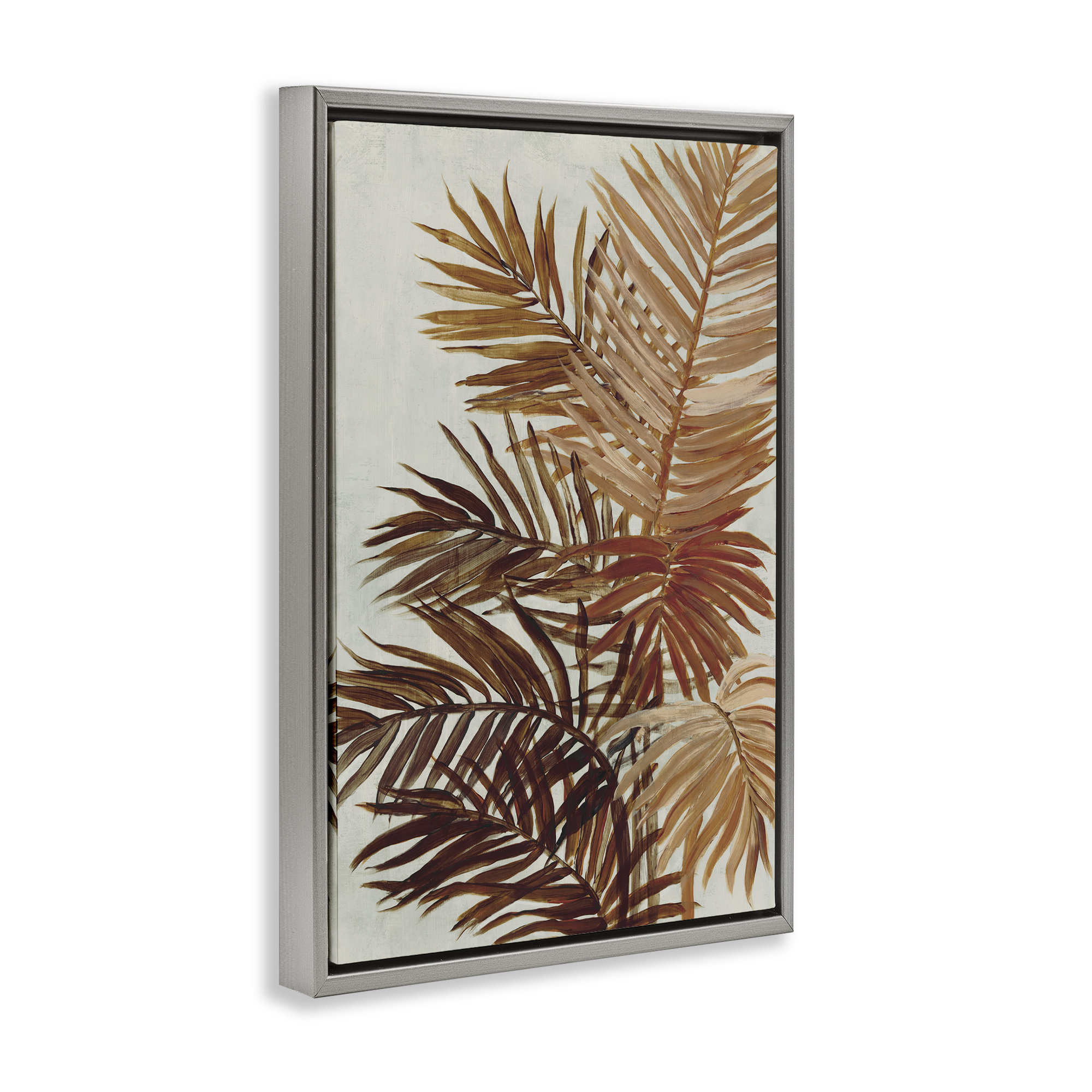 Bay Isle Home™ Natural Palm Leaves Framed Floater Canvas by Jacob Q ...