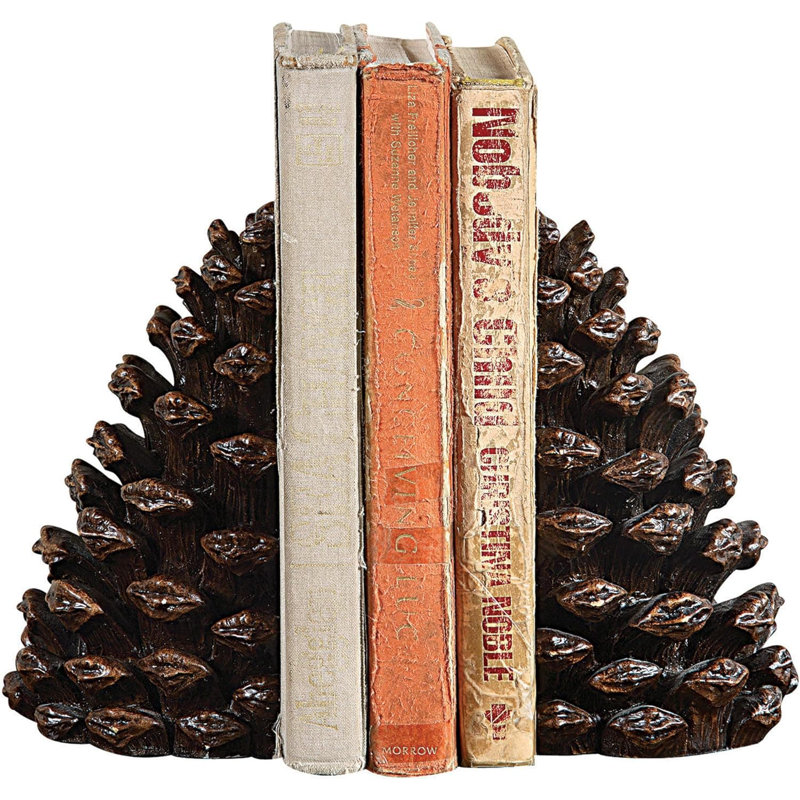 Loon Peak® et of 2 Pinecone Shaped Resin Bookends | Wayfair