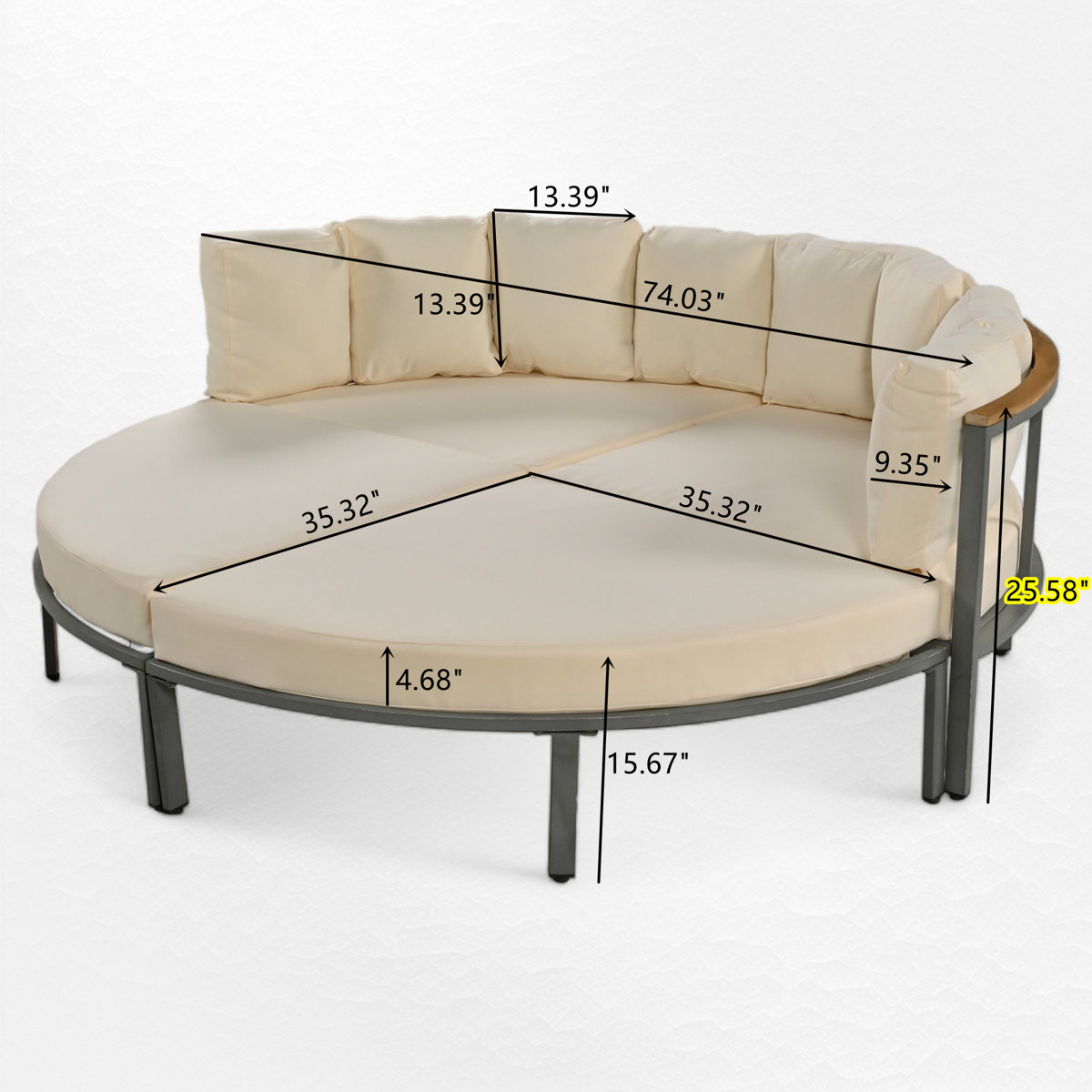 Latitude Run® Parishville 74.03'' Wide Outdoor Patio Daybed with ...