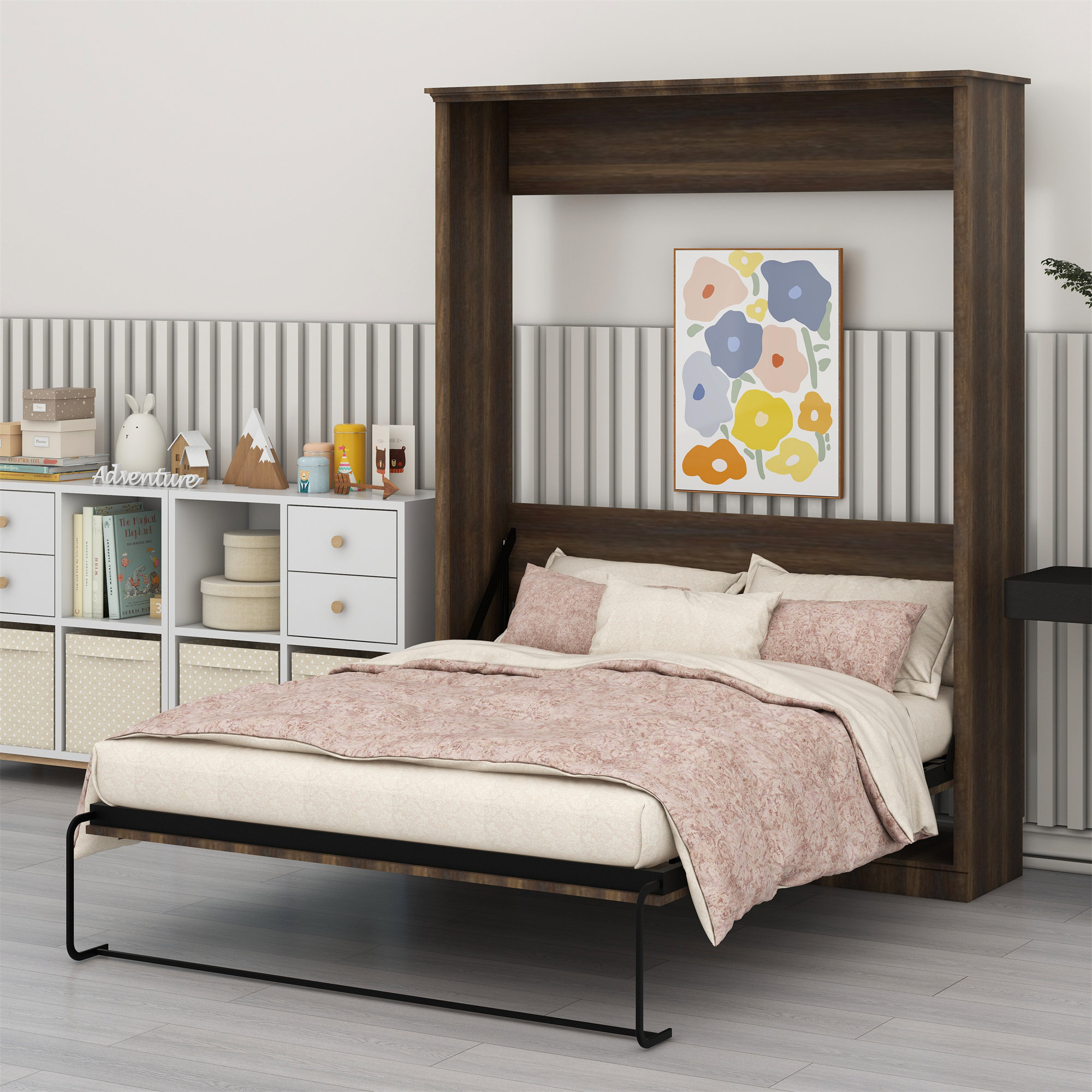 Hokku Designs Half Self-Close And Open Murphy Bed Cabinet Space-Saving Bed - Wayfair Canada