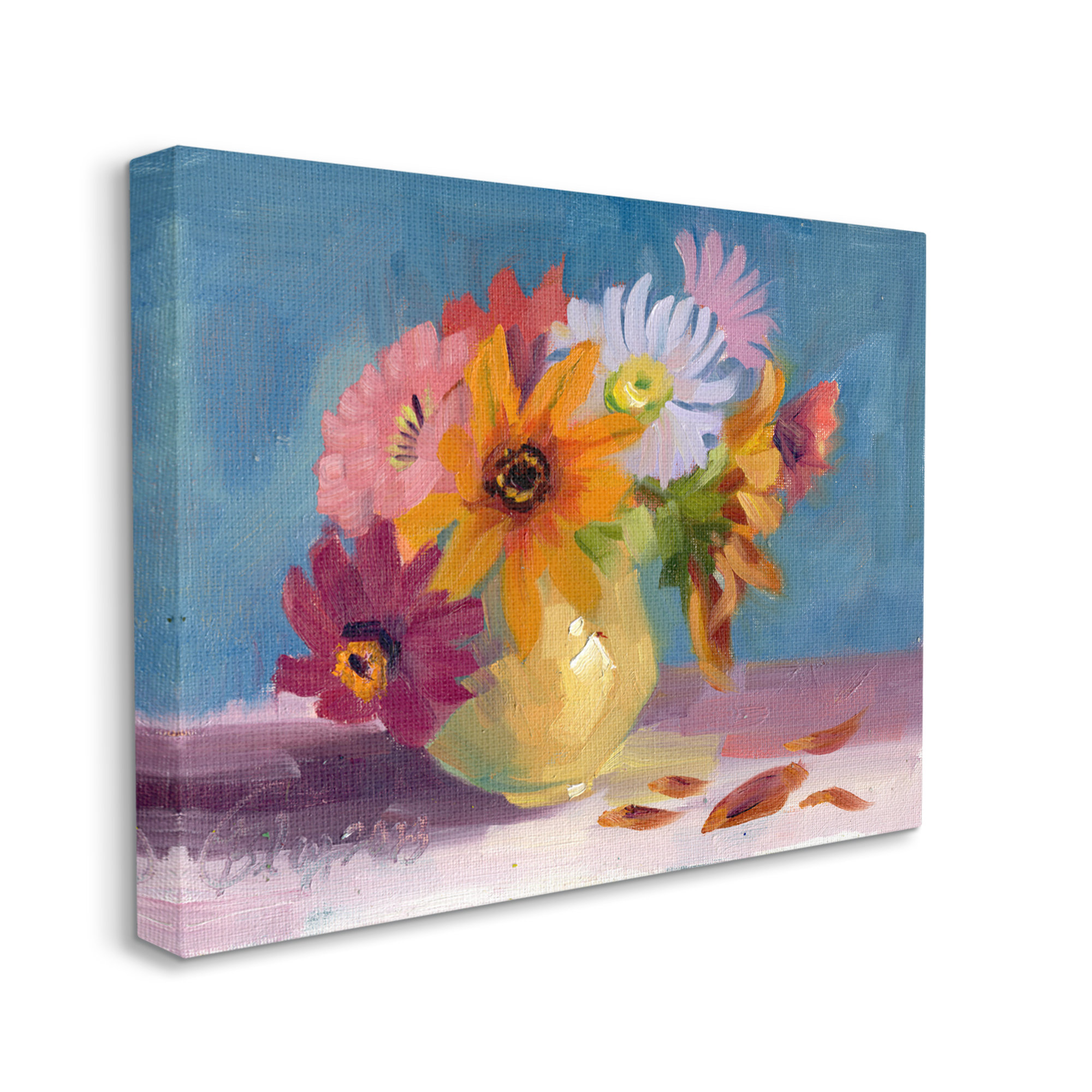 Winston Porter Vivid Mums Painting On Canvas by Bley Hack Print | Wayfair