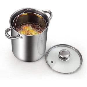 Cook N Home Deep Fryer Pot, 304 Stainless Steel Deep Pot with Oil Drip ...