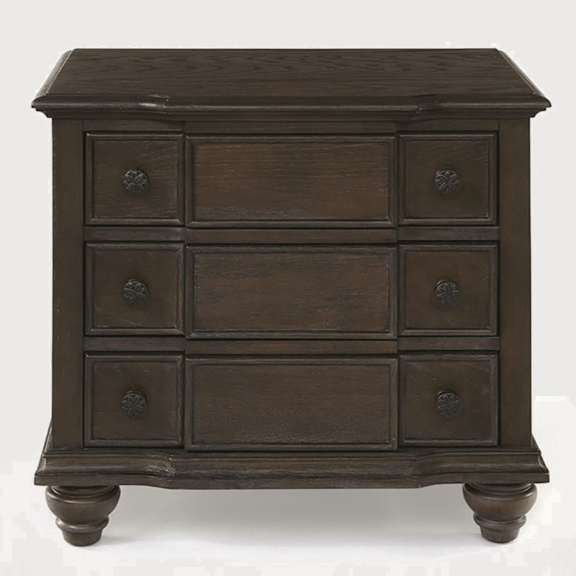 Red Barrel Studio® Weathered Oak 3-Drawer Nightstand | Wayfair