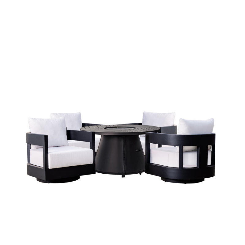 Joss & Main Everlee Metal Outdoor Swivel Chair & Reviews | Wayfair