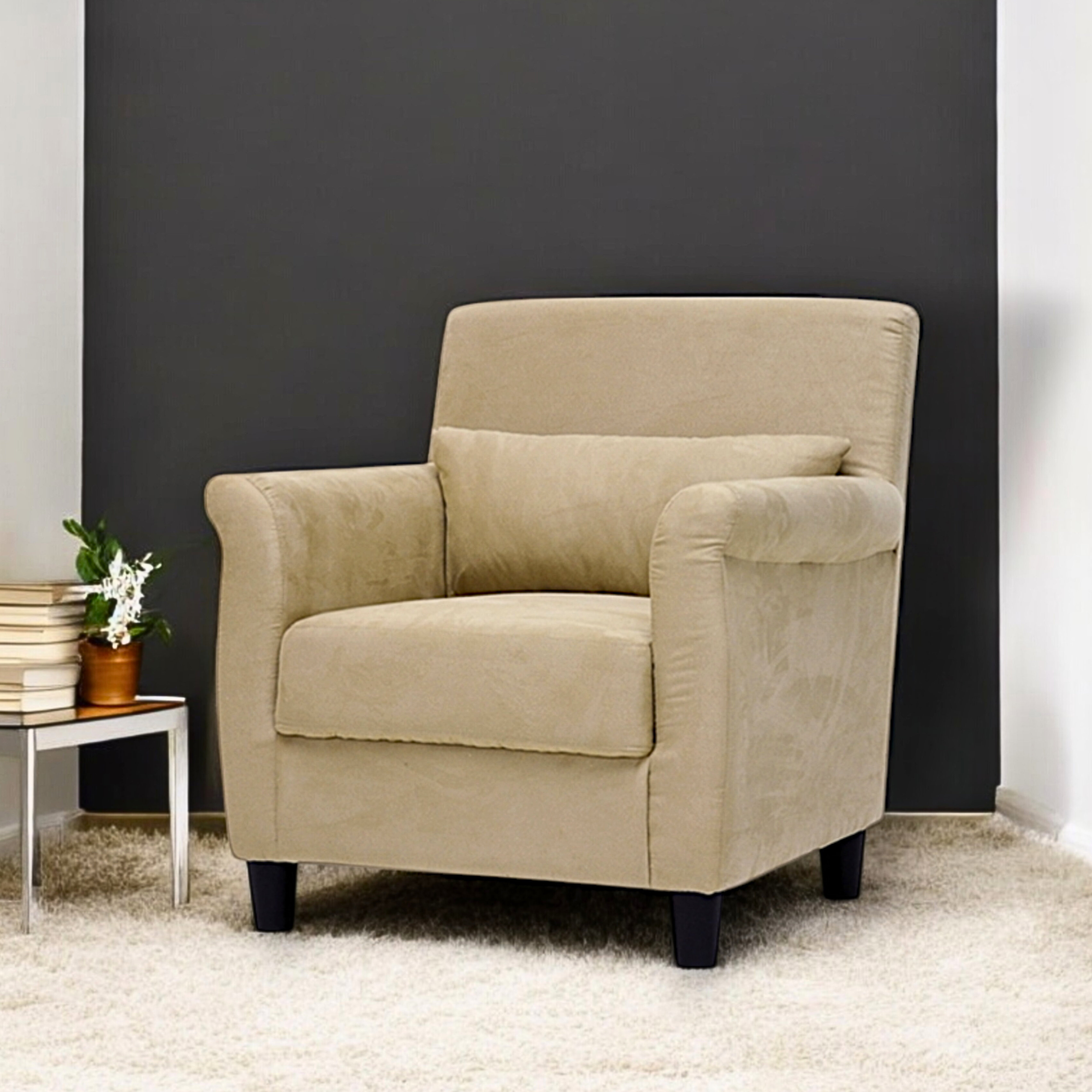 Lark Manor™ Ardent Club Chair in Tan Microfiber | Wayfair