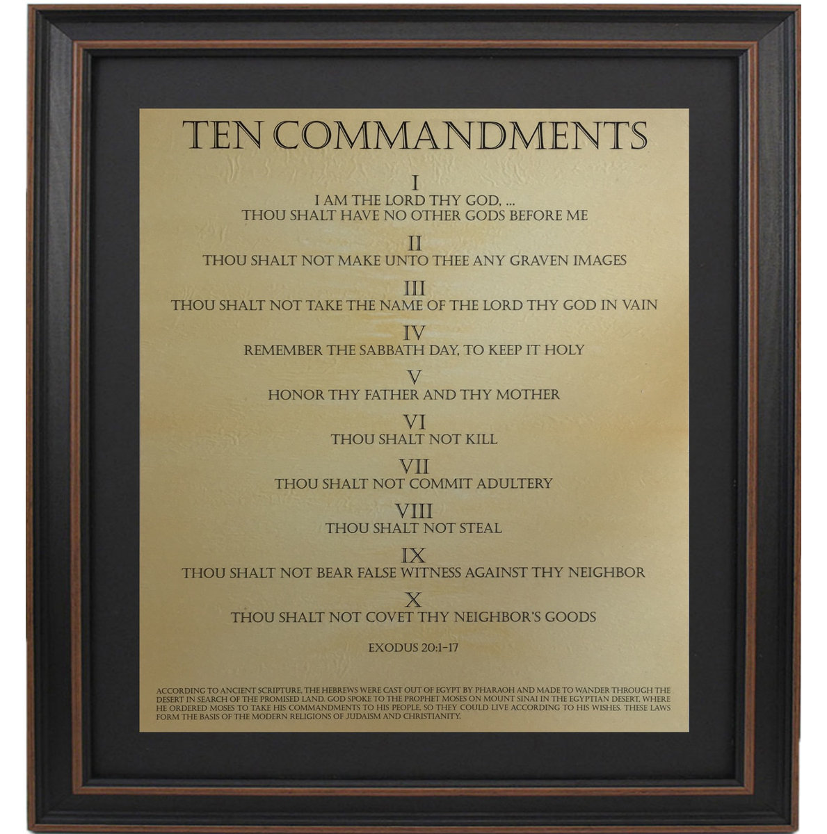Alcott Hill® The Ten Commandments | Framed Textual Art Print on Antique ...