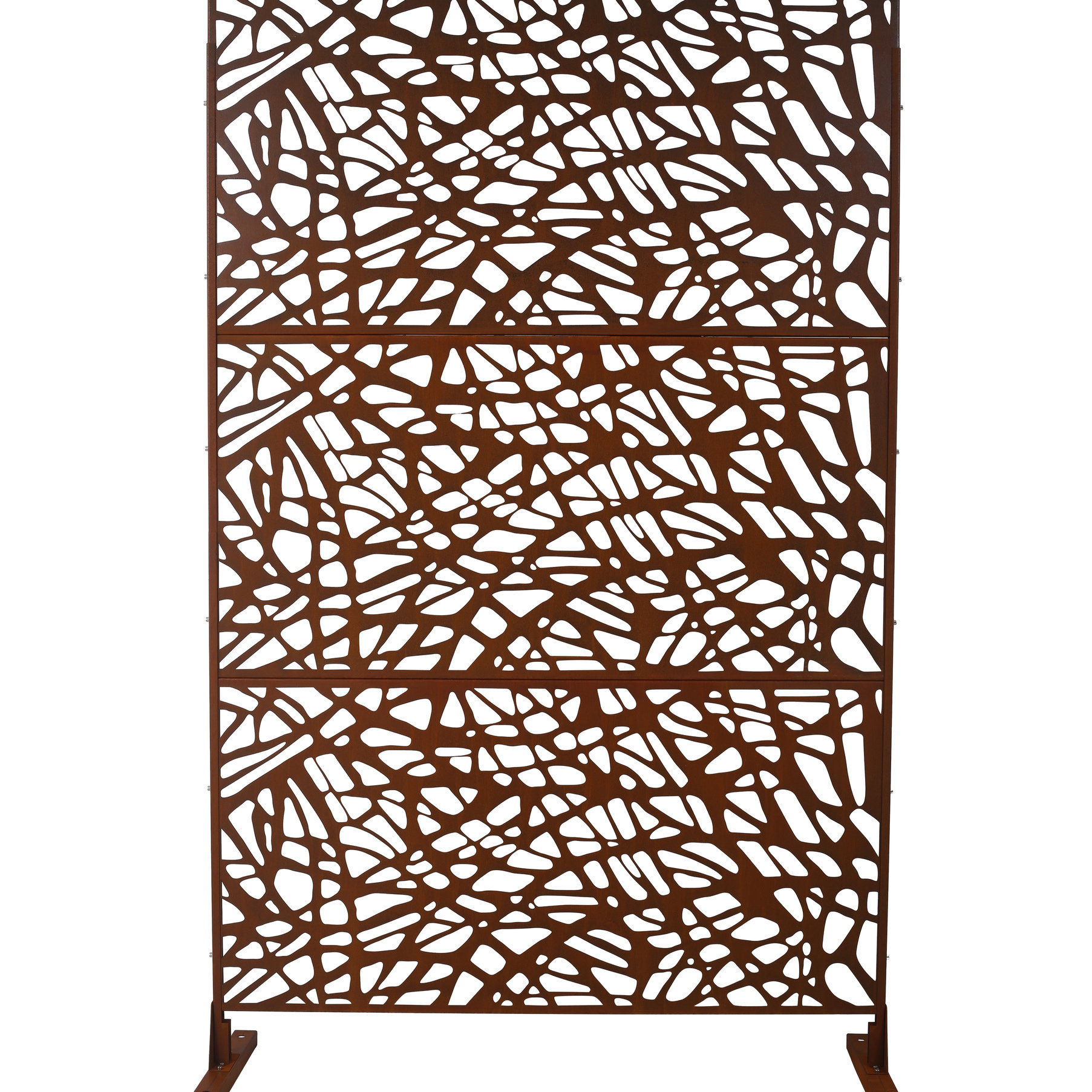 Crafted Palm 76" H Metal Privacy Screen - Rust Red For Patio, Deck ...