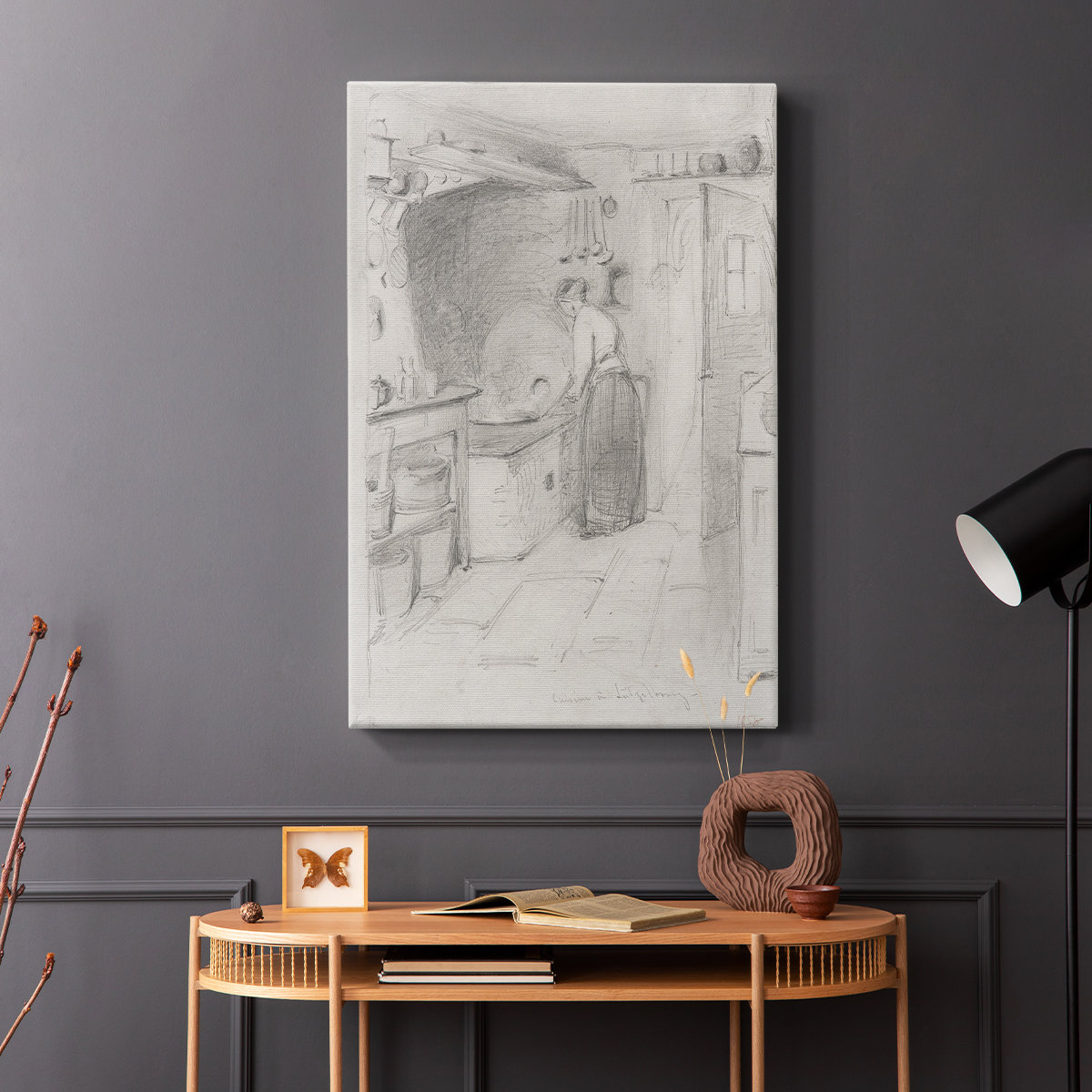 Lark Manor™ Vintage Sketch LIV -Gallery Wrapped Cavas | Wayfair