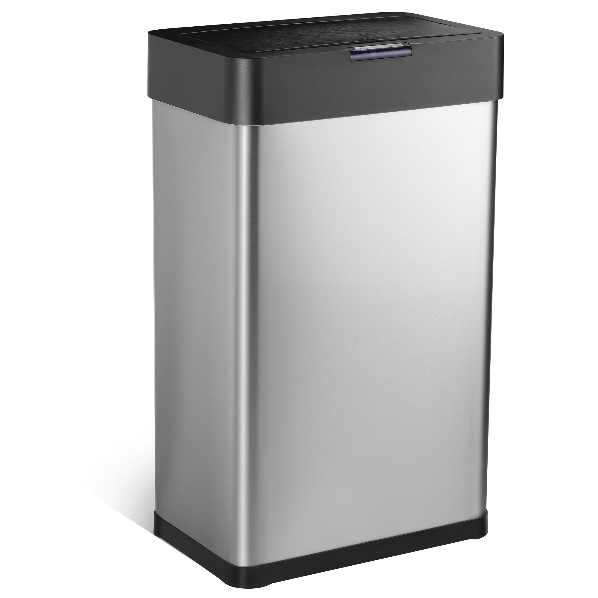 Decofy 16 Gallon Touchless Stainless Steel Trash Can, High Capacity ...