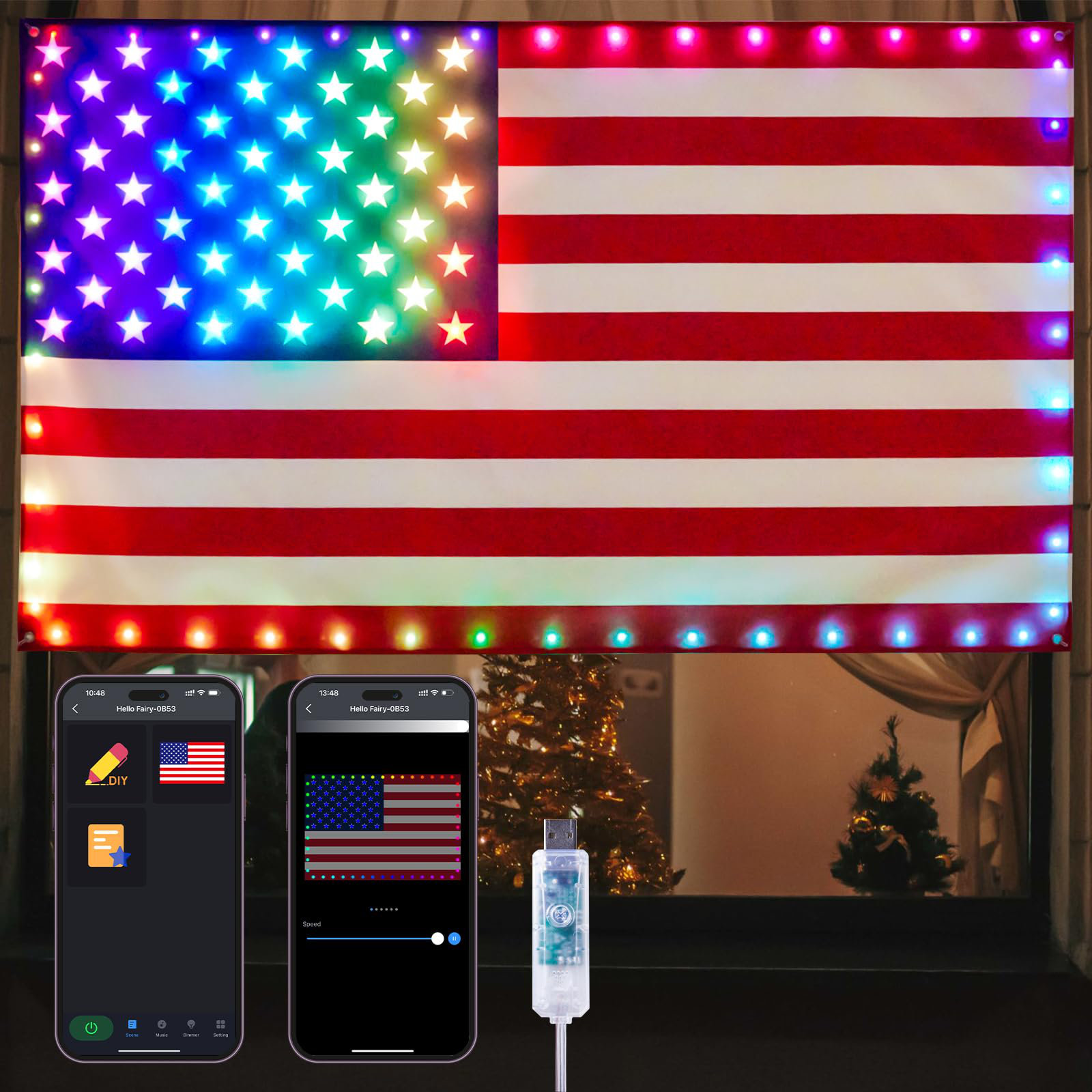 ARMIJU 3x5FT American Flag Lights with 98 LED lights - Wayfair Canada