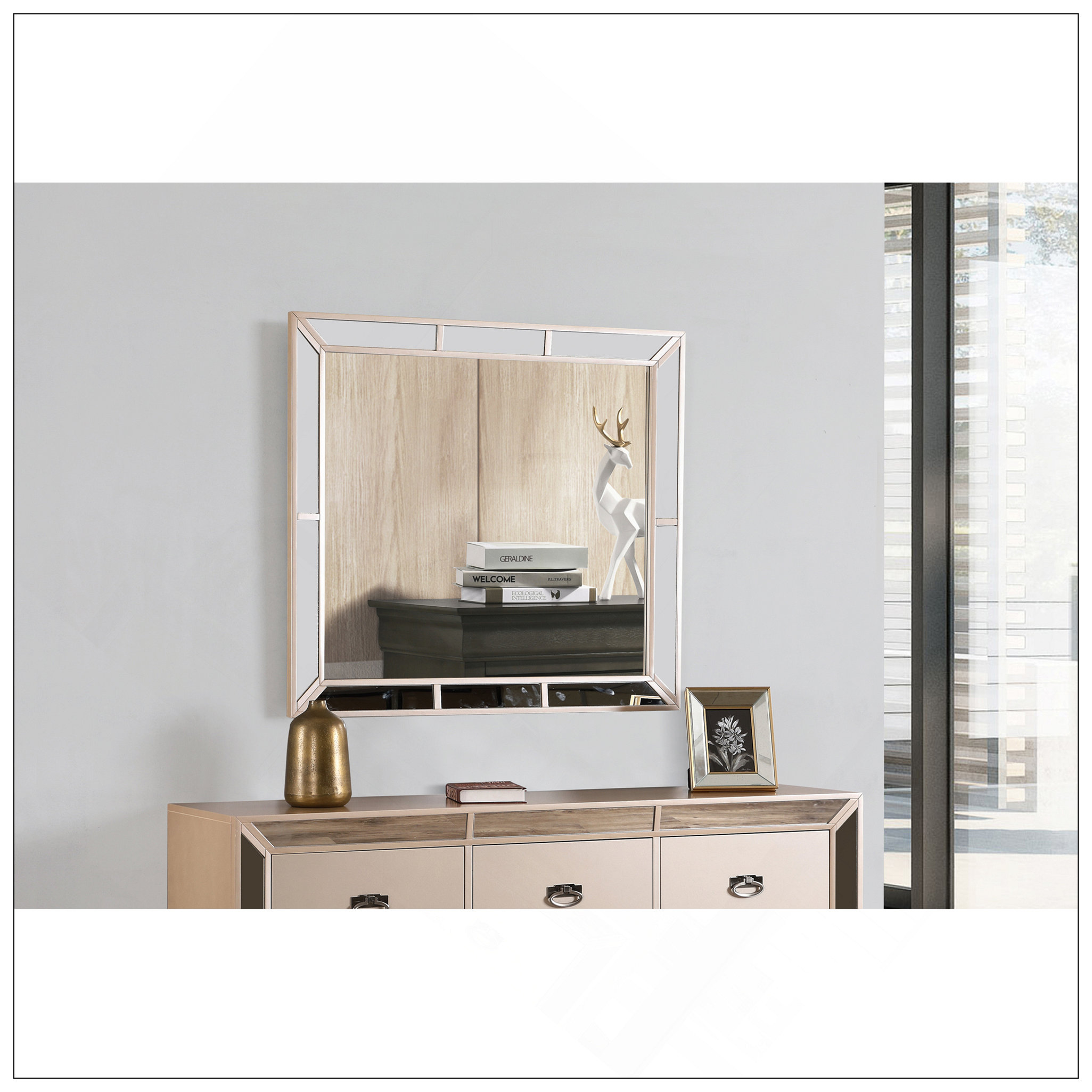 Latitude Run® Elegant Pearl Wall Mirror With Sleek Contemporary Design ...